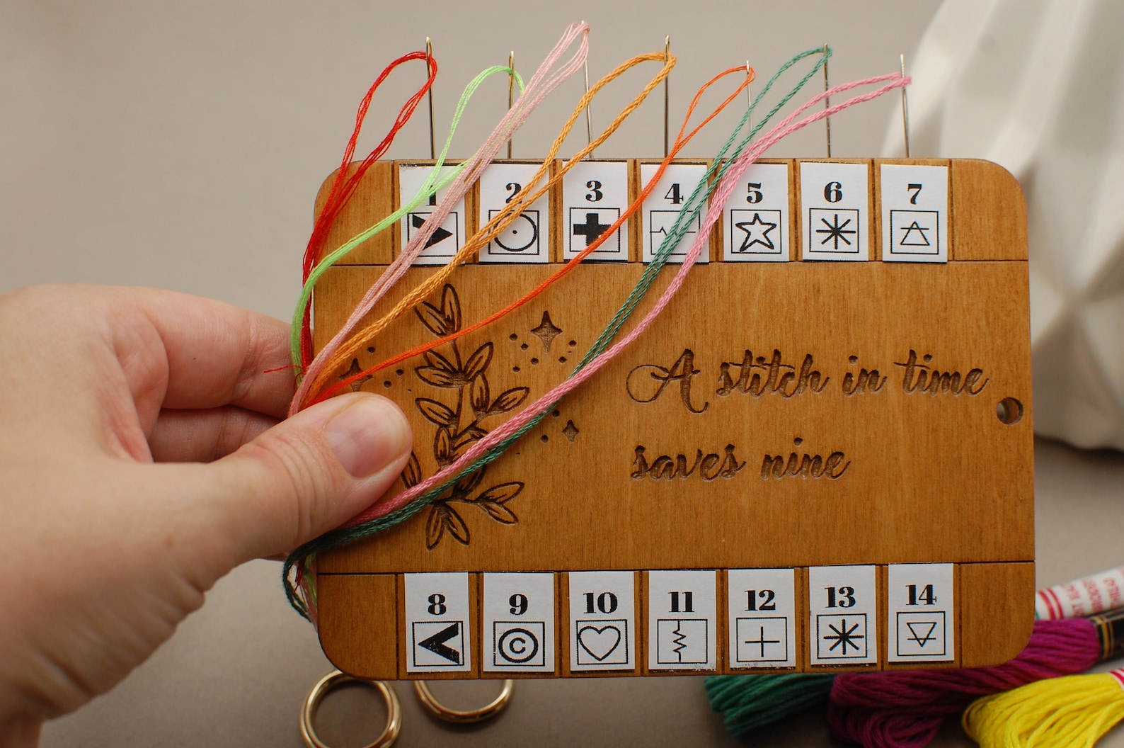 Cross Stitch Floss Organizer Wood Thread Storage Embroidery Tool Cross ...