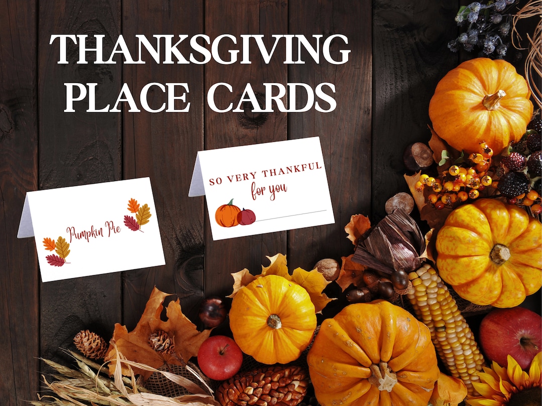 Thanksgiving Place Cards Potluck for Work, School, Classroom, Family ...