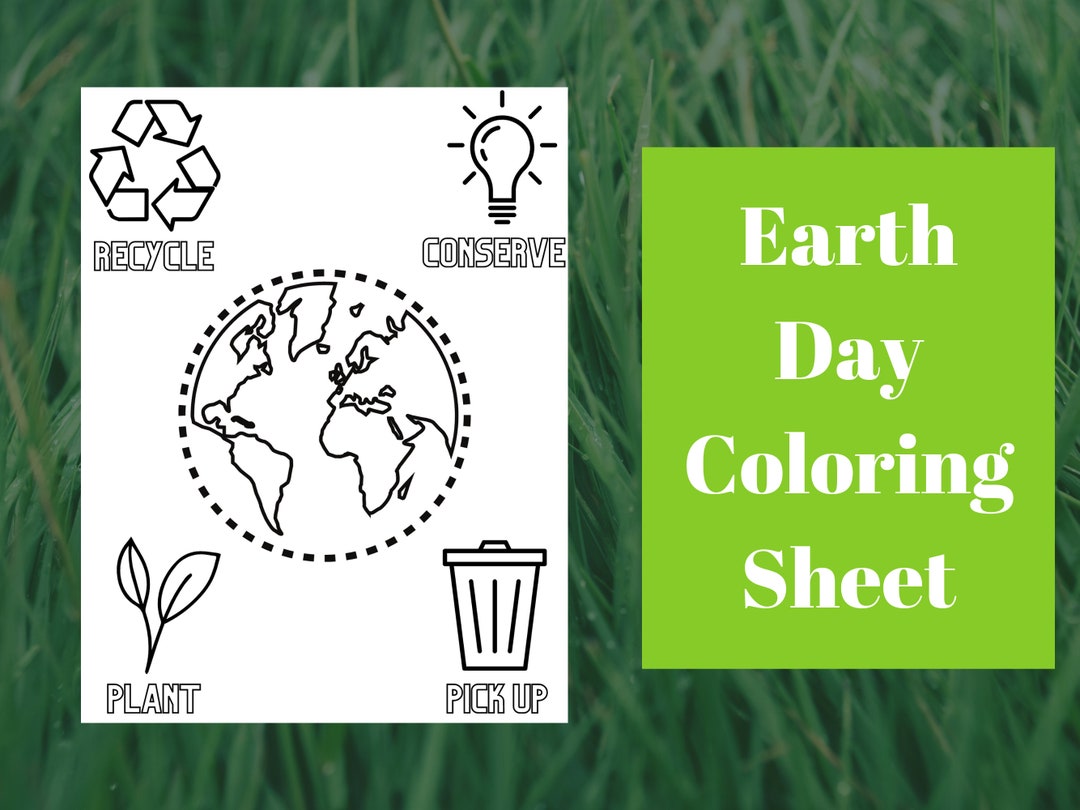 Earth Day Coloring Sheet Kids Activity Printable School Activity ...