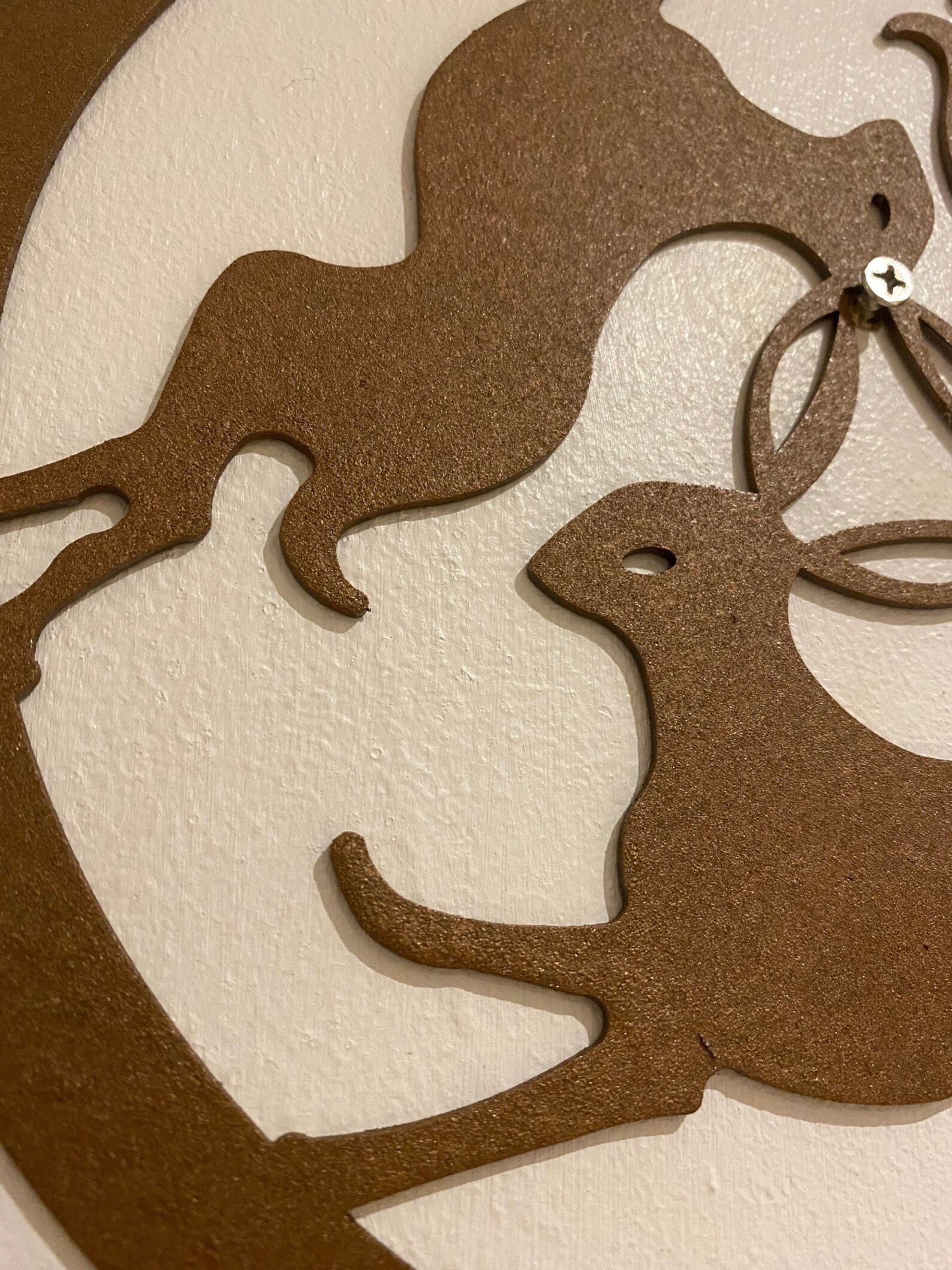 Metal Wall Art Steel Three Hares Rabbits Plaque Fertility Chinese ...