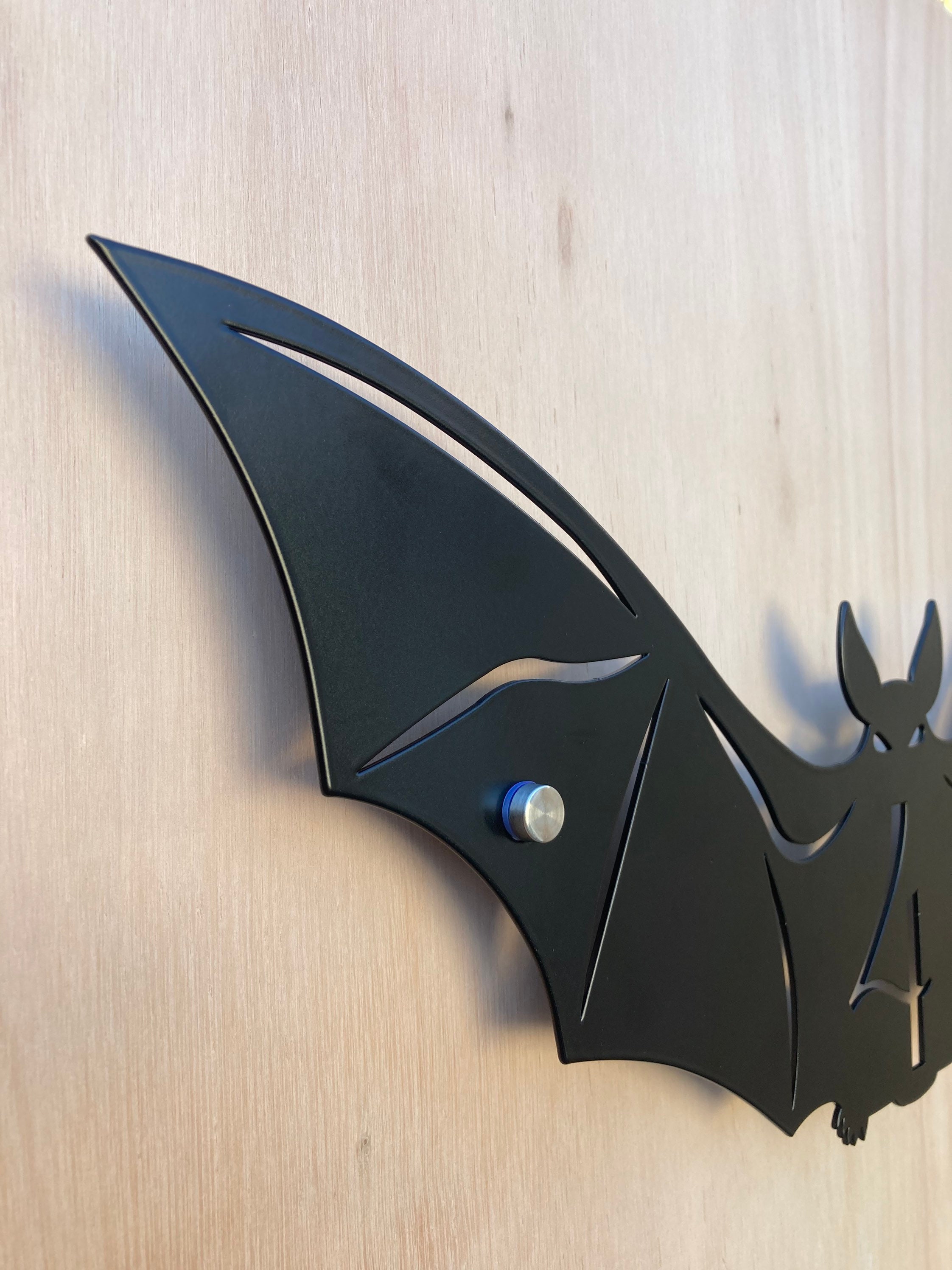 Black Metal Bat House Sign Halloween Style - Etsy