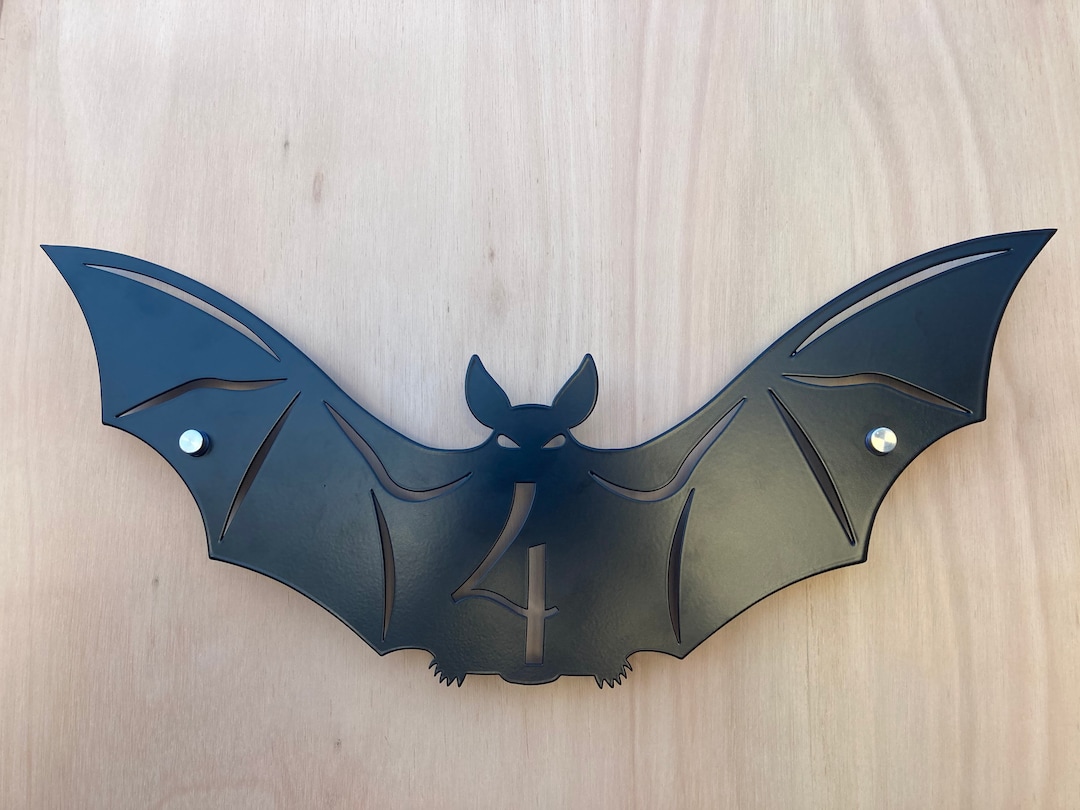 Black Metal Bat House Sign Halloween Style - Etsy