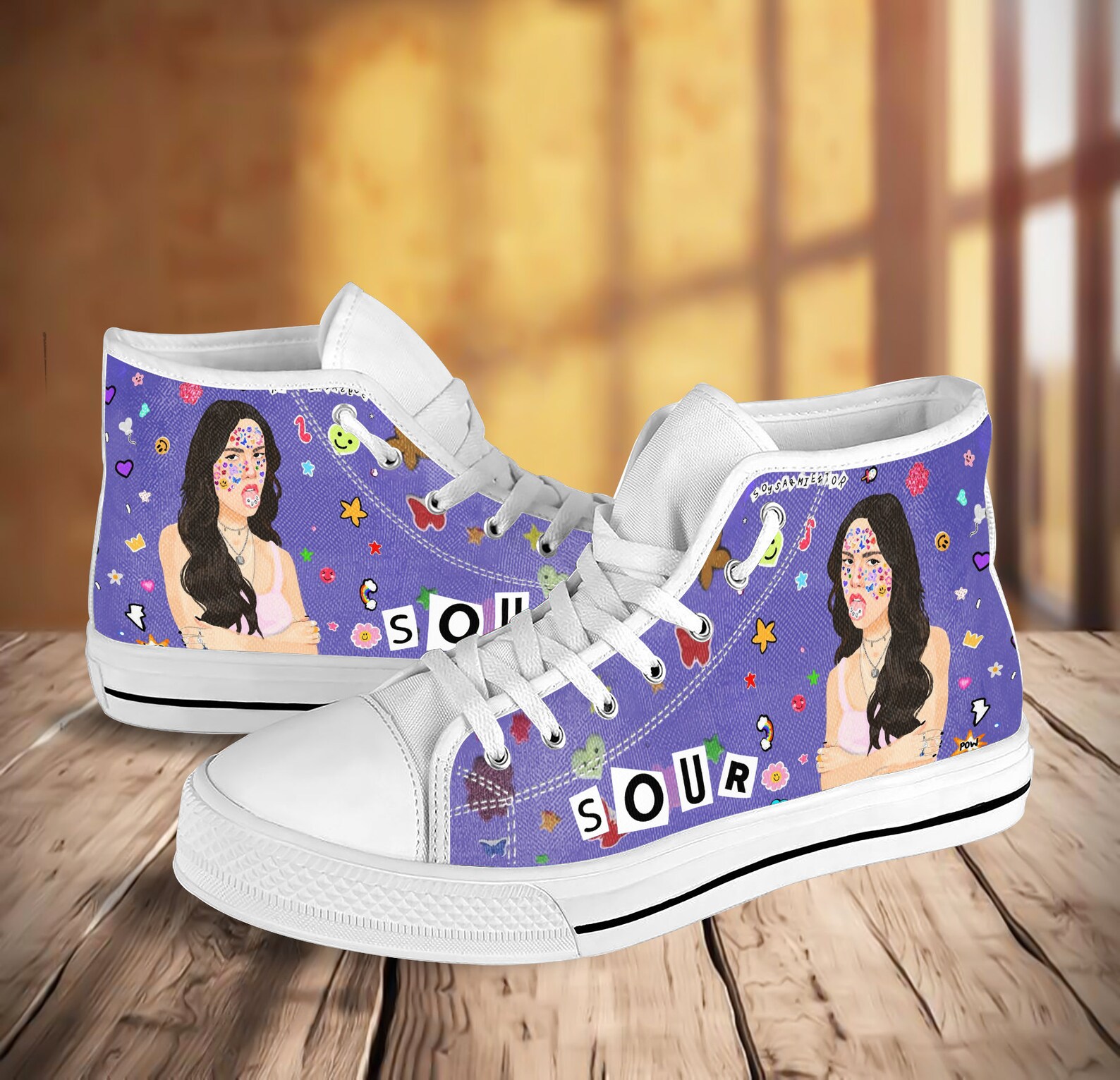 Olivia Rodrigo Canvas Hightop Sour Albums Custom Shoes | Etsy