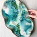 Handmade Ceramic Platter WATERFALL Turquoise-green 34,5 Cm X 21 Cm ...