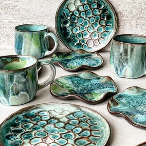 Handmade Ceramic Plate WATERFALL 17 Cm - Etsy