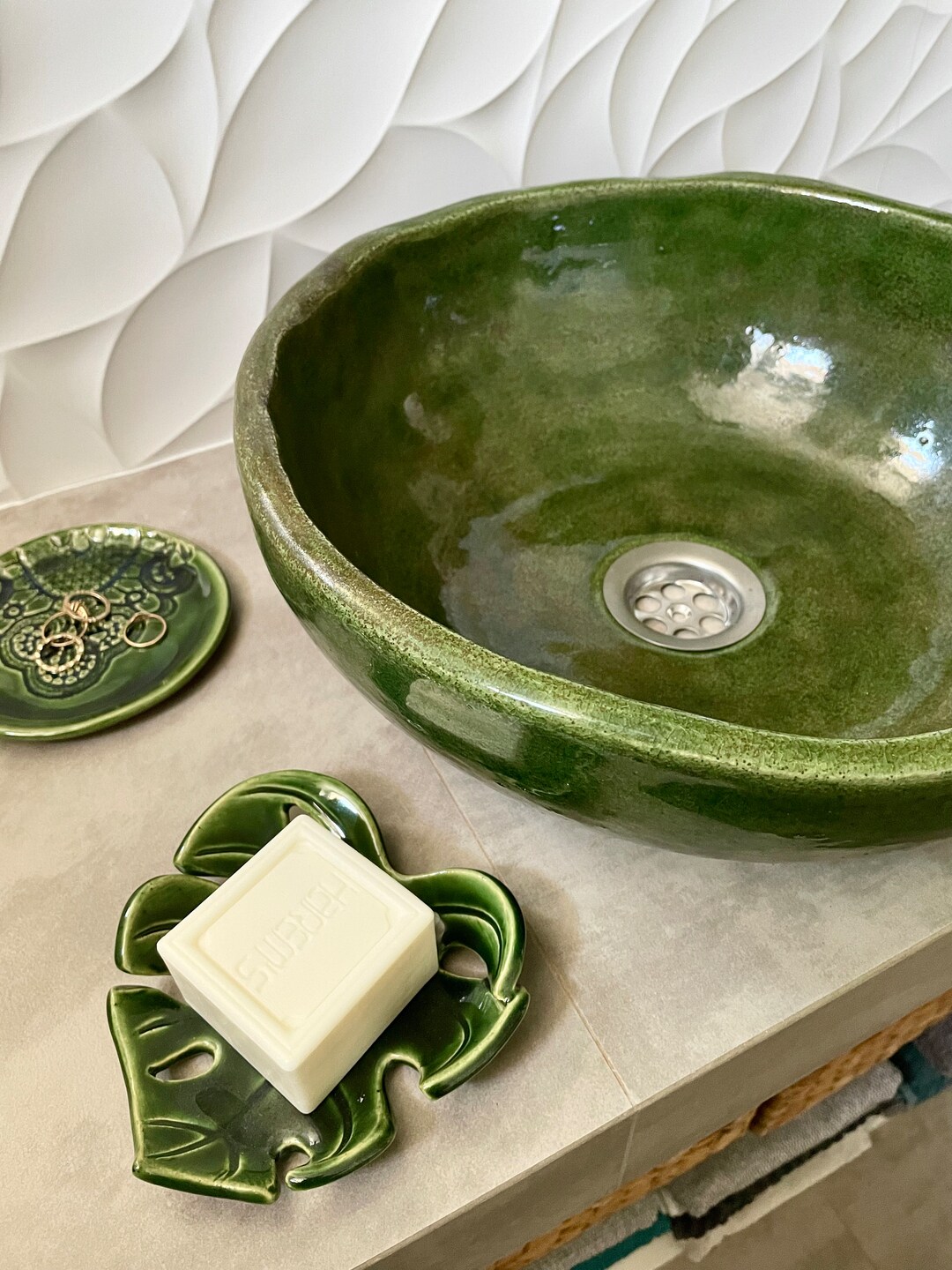 Ceramic Handmade GREEN SINK WASHBASIN Bathroom - Etsy