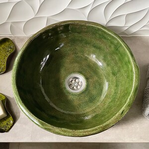 Ceramic Handmade GREEN SINK WASHBASIN Bathroom - Etsy