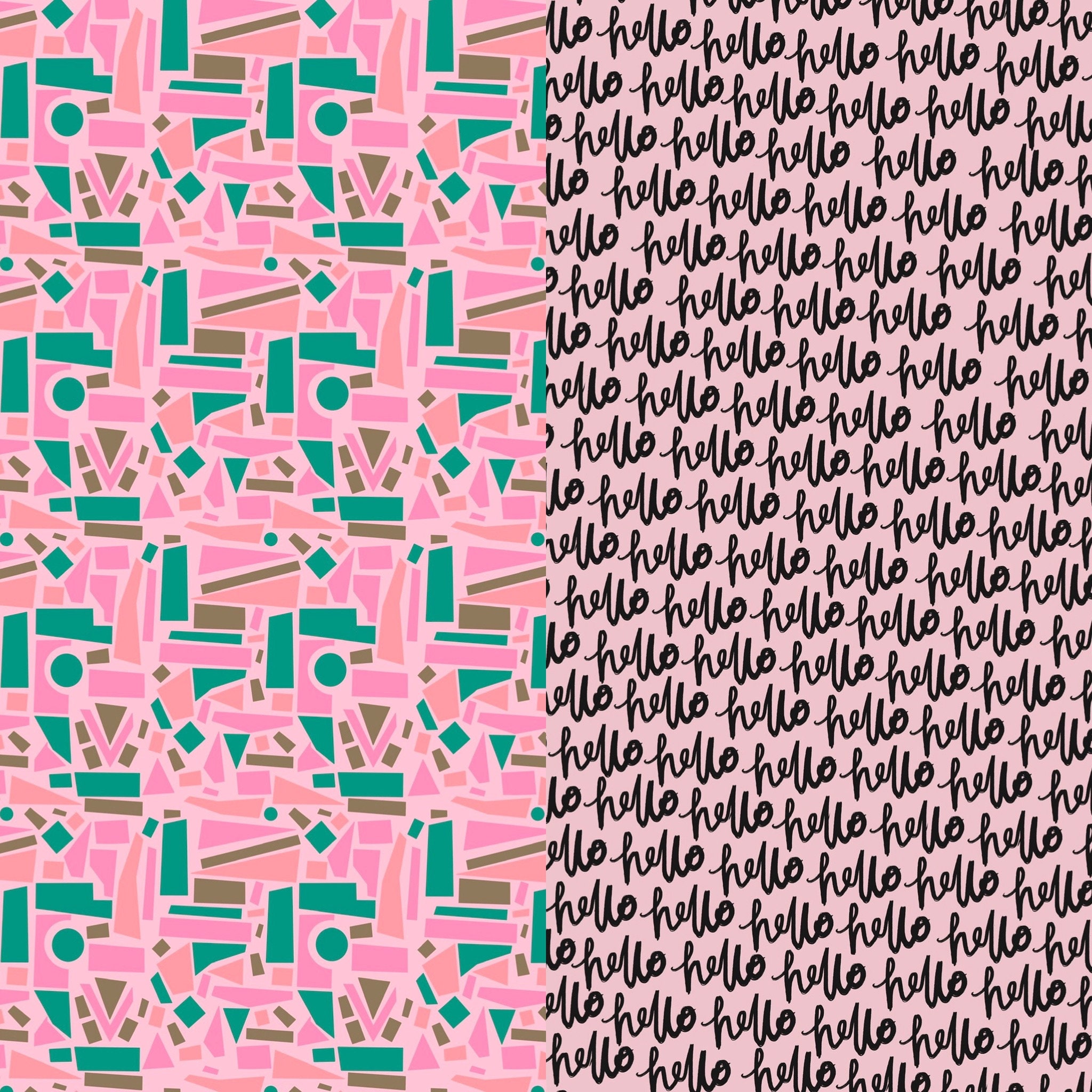 Luxury Double sided wrapping paper Hello / Collage Print - Etsy.de