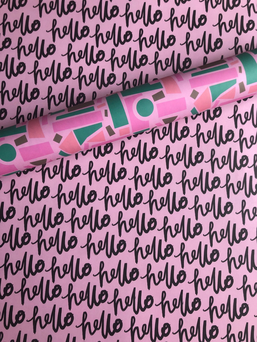 Luxury Double sided wrapping paper Hello / Collage Print - Etsy.de