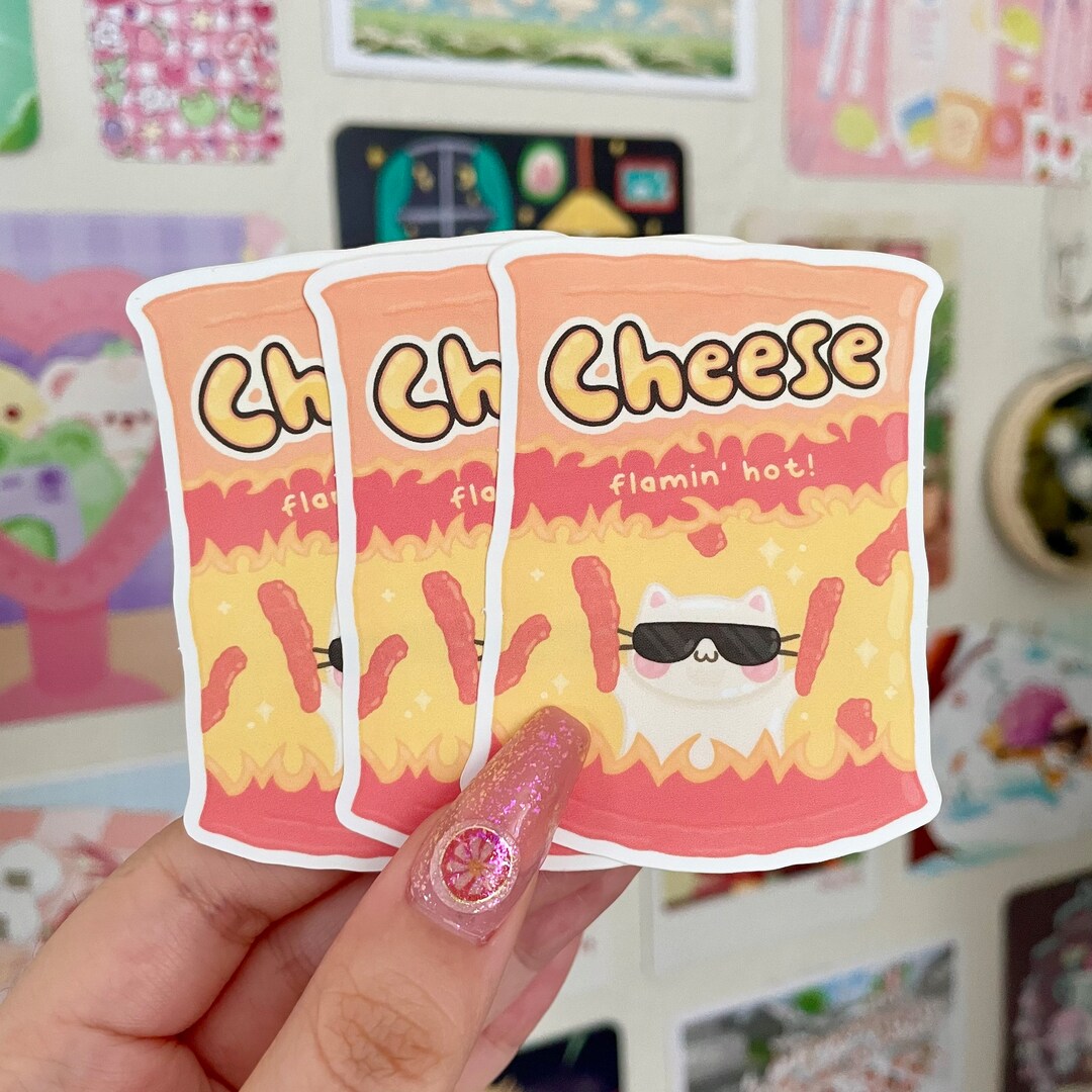 Flamin' Hot Cheese Hot Cheetos Cat Waterproof Sticker - Etsy
