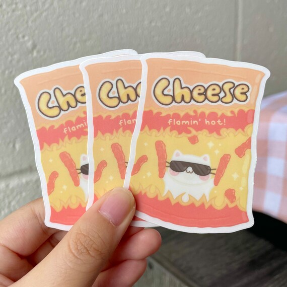 Flamin Hot Cheese Hot Cheetos Cat Waterproof Clear Sticker - Etsy