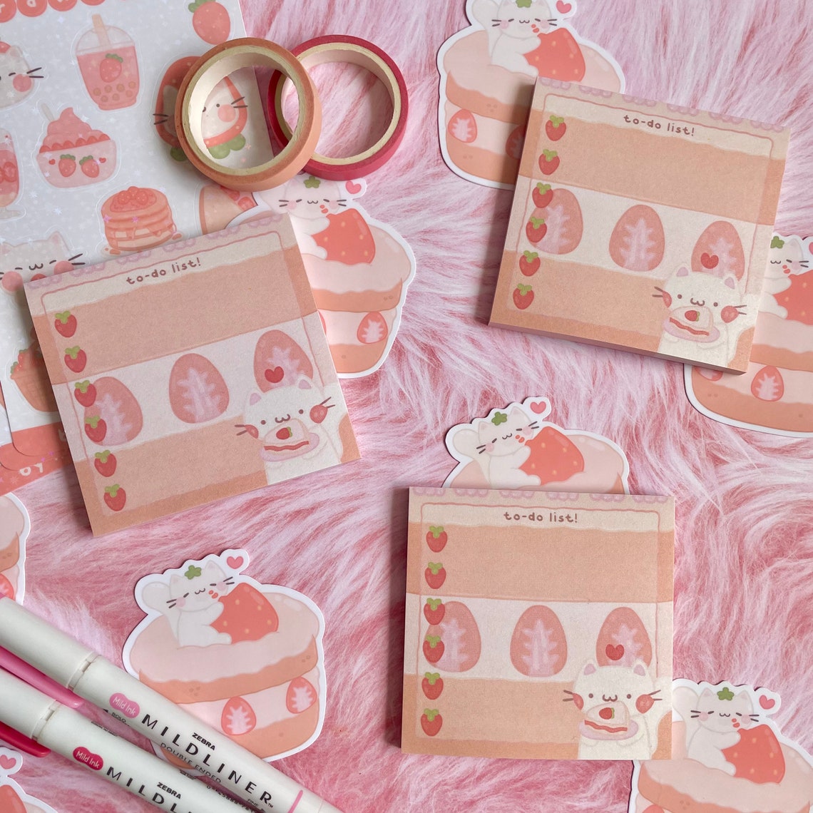 Strawberry Shortcake Checklist | To-do List Sticky Note - Etsy