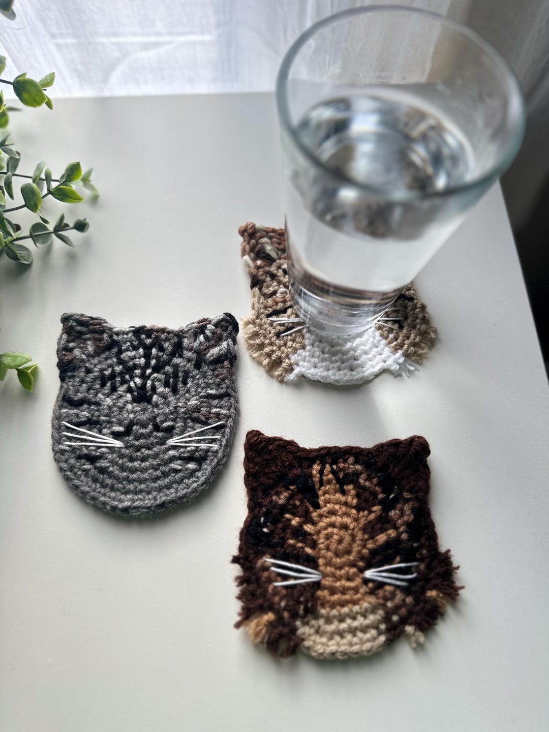 Custom Crochet Cat Coasters - Etsy