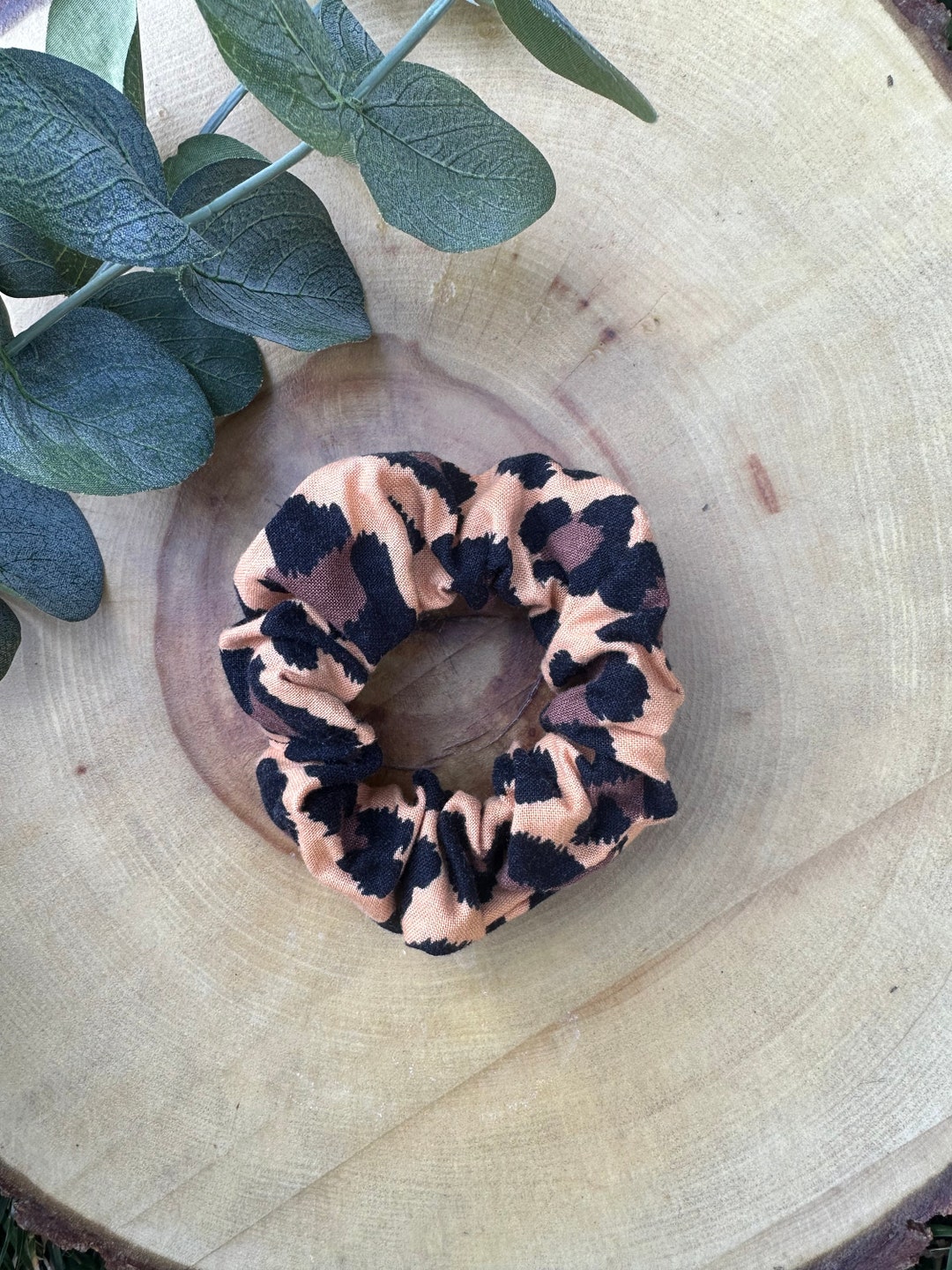 Leopard Print Fabric Hair Tie Scrunchie - Etsy