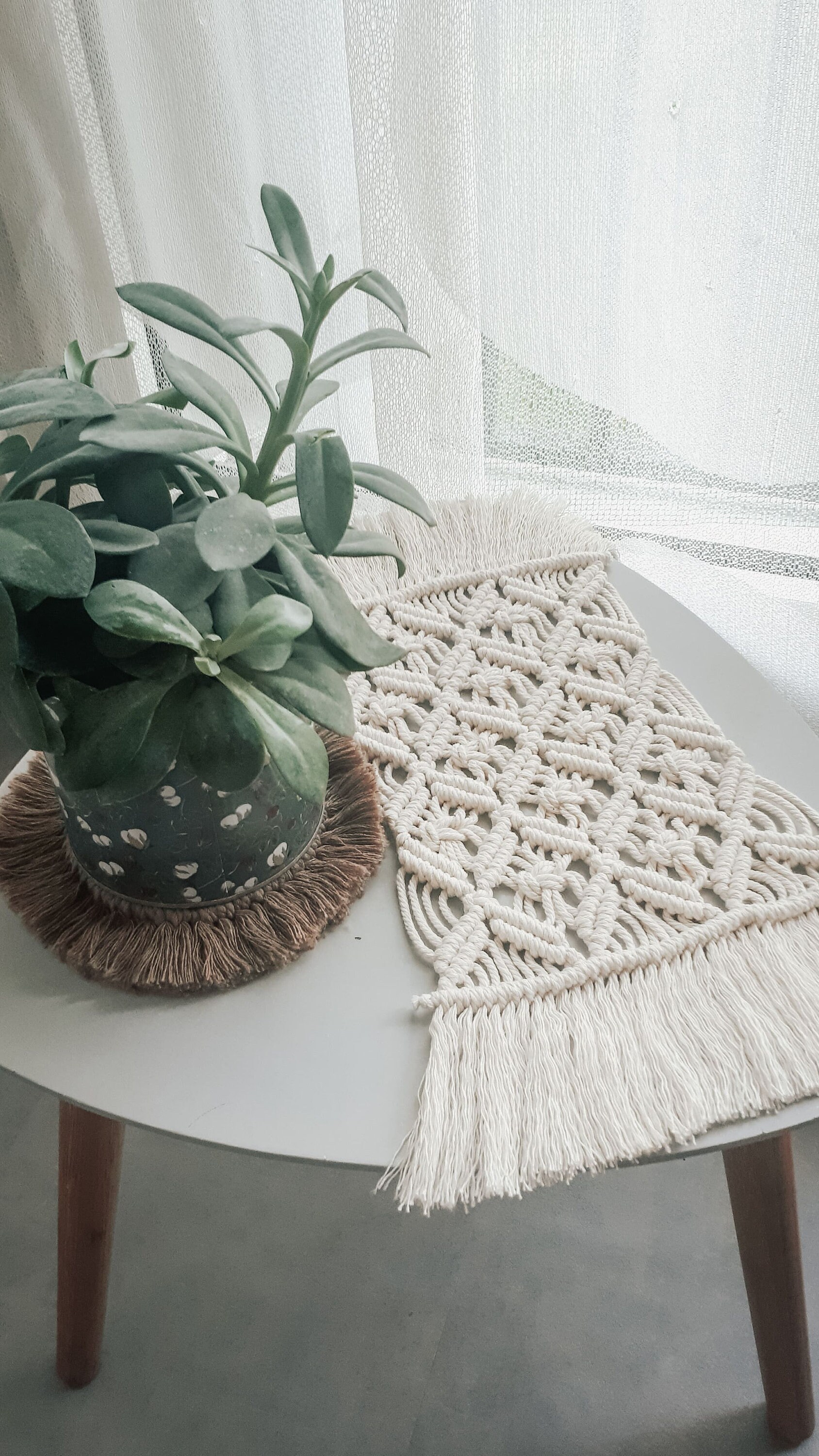 Table Centre Macramé Cream / Decoration Boho Macrame / Table Path ...
