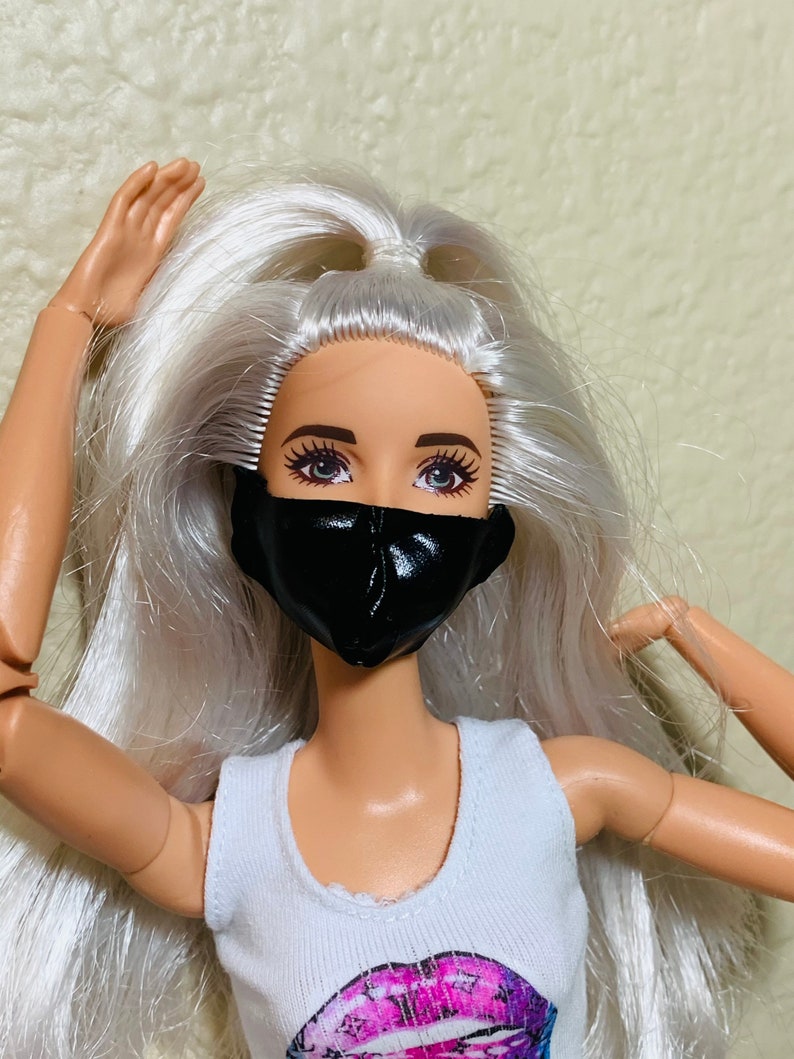 Black Barbie Doll Face Mask Pleather Face Mask for Dolls | Etsy
