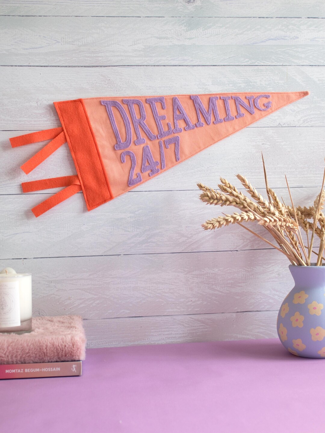 Canvas Pennant Flag, Daily Affirmation, Pastel Wall Decor, Dreamer ...