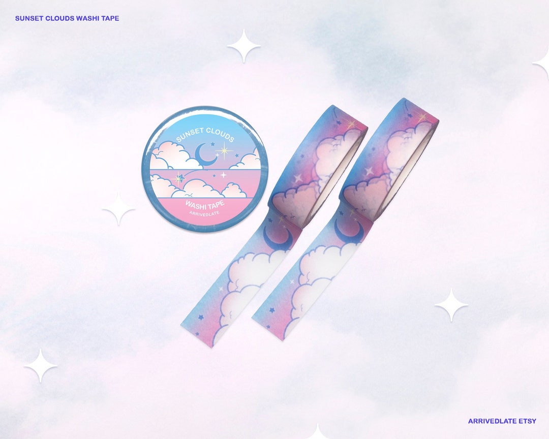 Sunset Clouds Washi Tape Aesthetic Stationery - Etsy