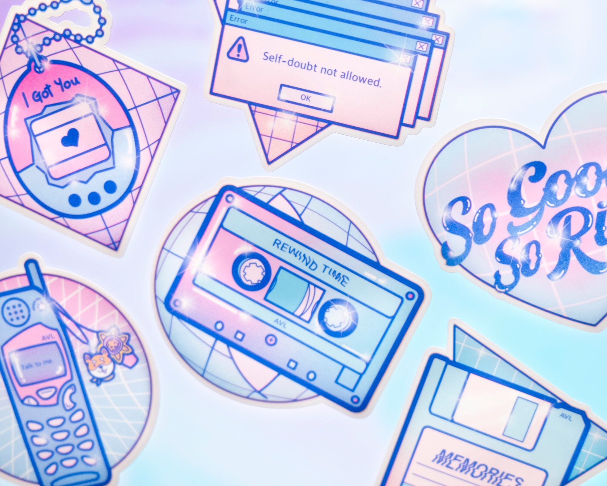 Nostalgia Vinyl Stickers 90s Oldschool Waterproof Glossy | Etsy