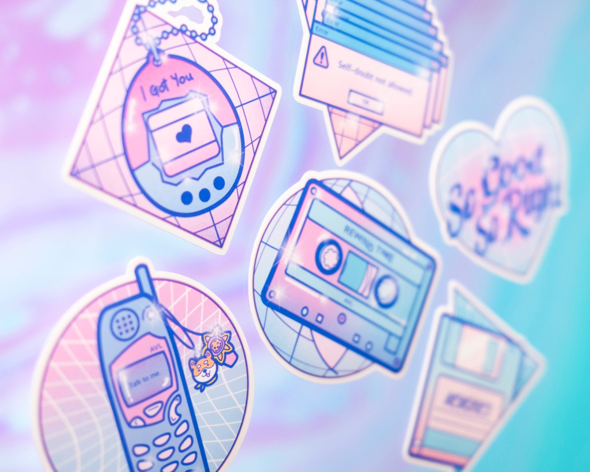Nostalgia Vinyl Stickers 90s Oldschool Waterproof Glossy | Etsy