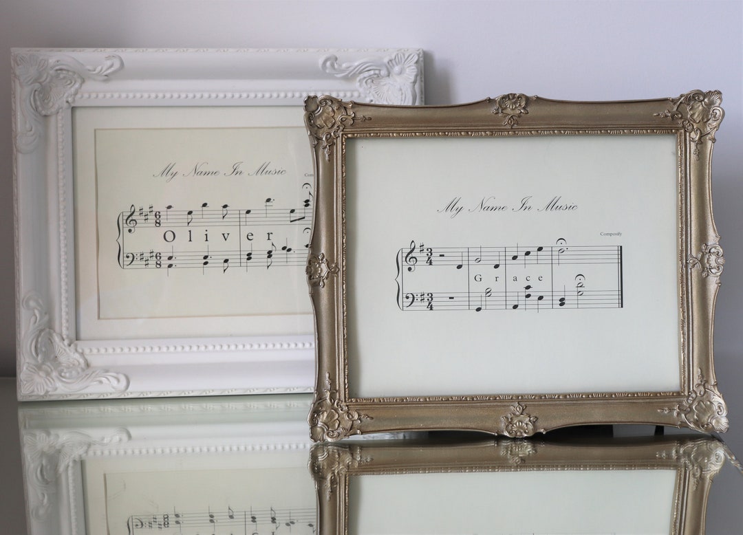 Personalized Name in Music Notes, Custom Wall Art (PDF) Bespoke ...