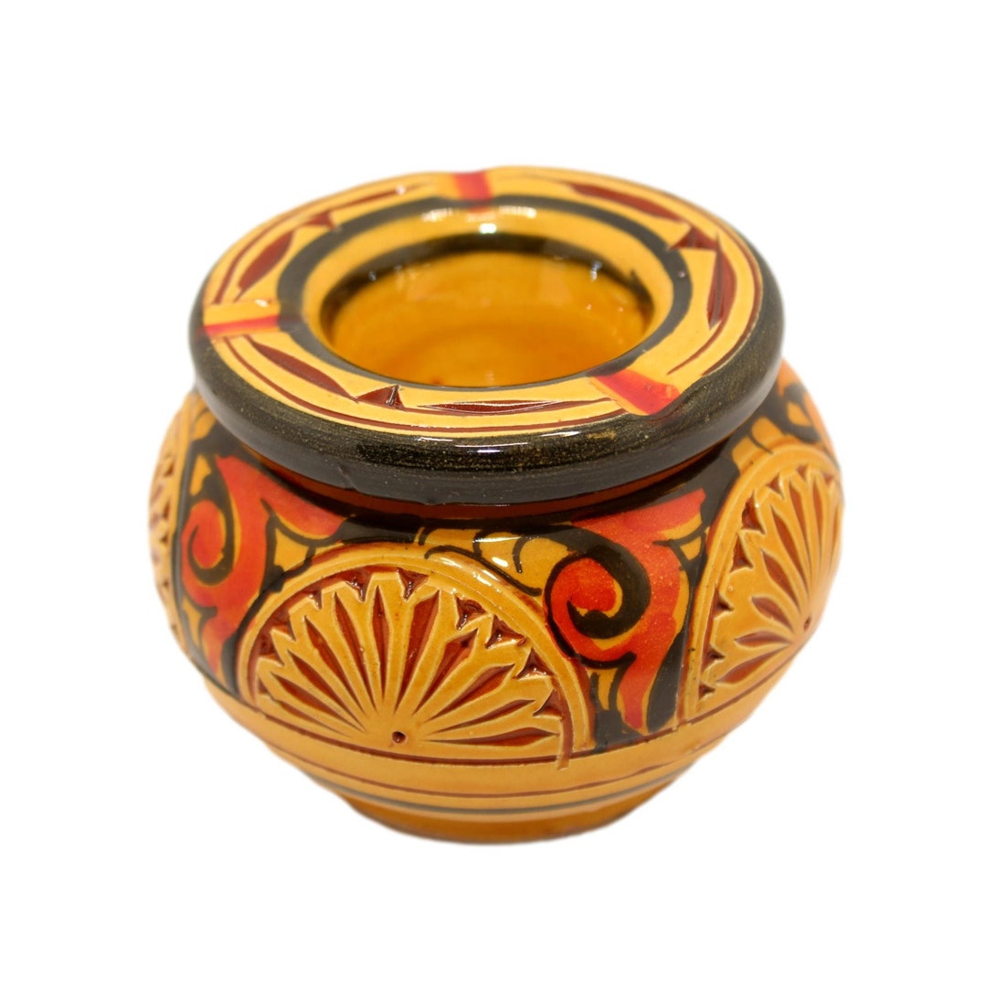 Arabic Carved Ceramic Ashtray in 4 Different Colors and 2 - Etsy