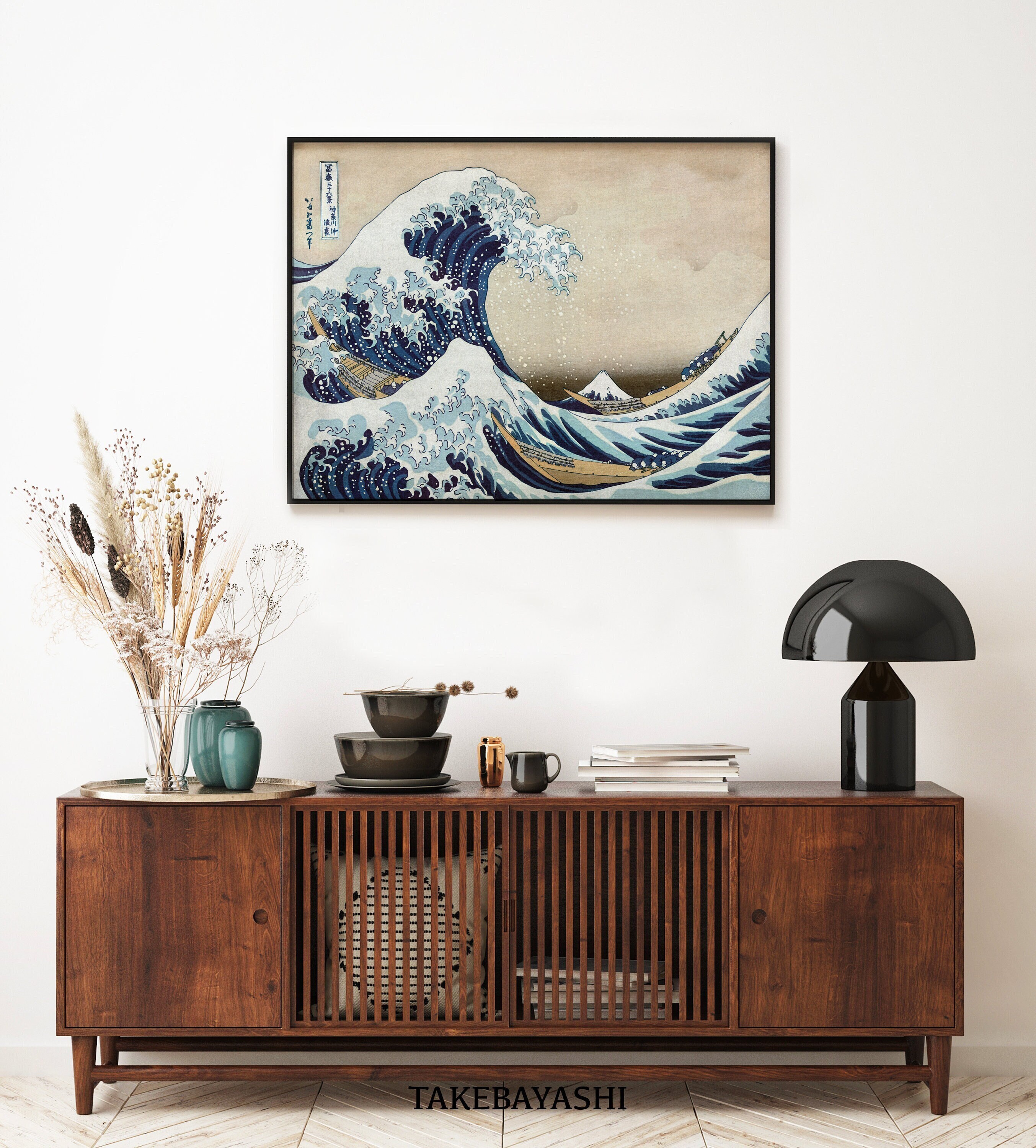 Hokusai the Great Wave Poster, Japanese Wall Art, Digital Art Print ...
