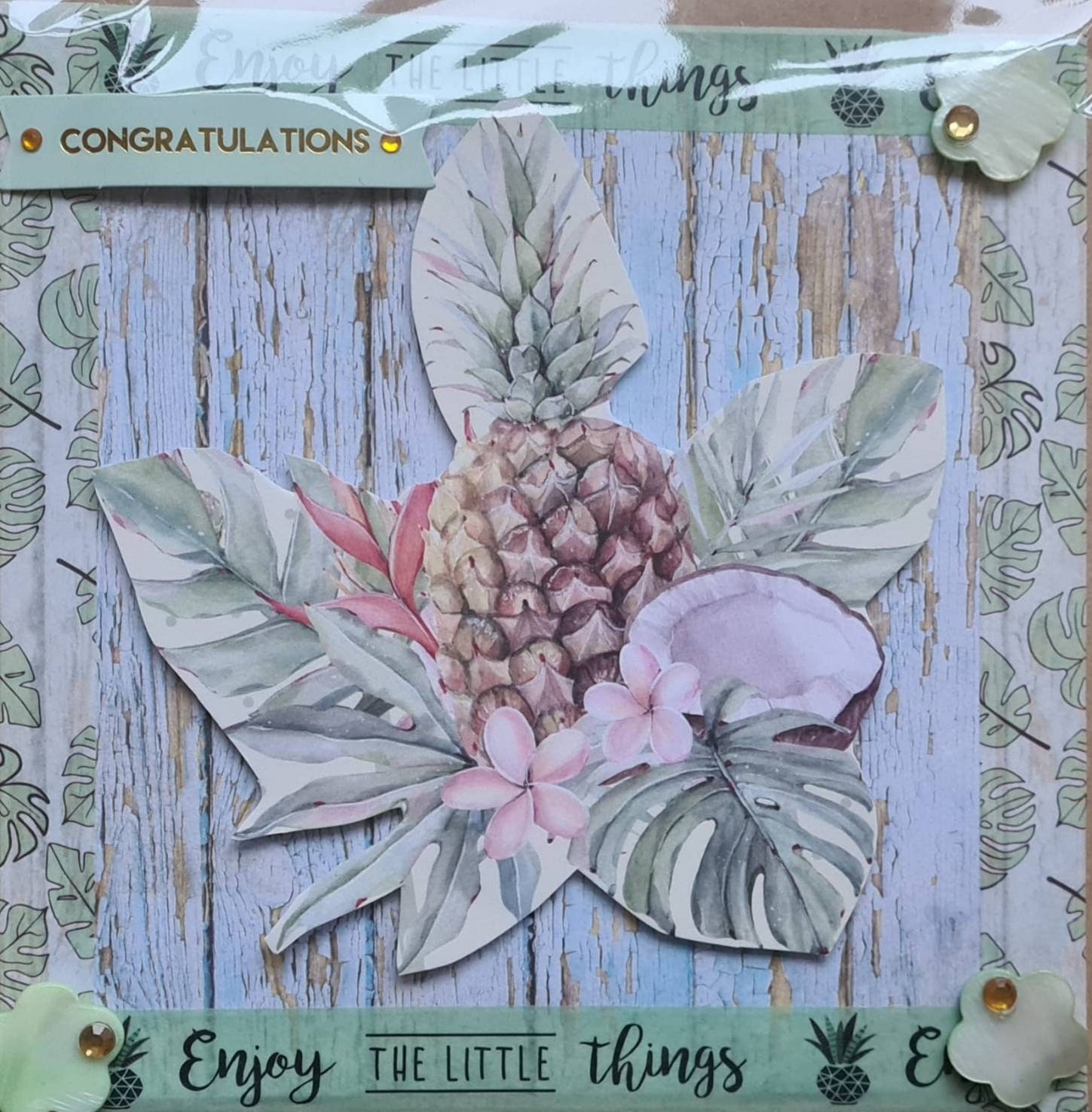 Female Congratulations Card Featuring a Decoupage Pineapple - Etsy