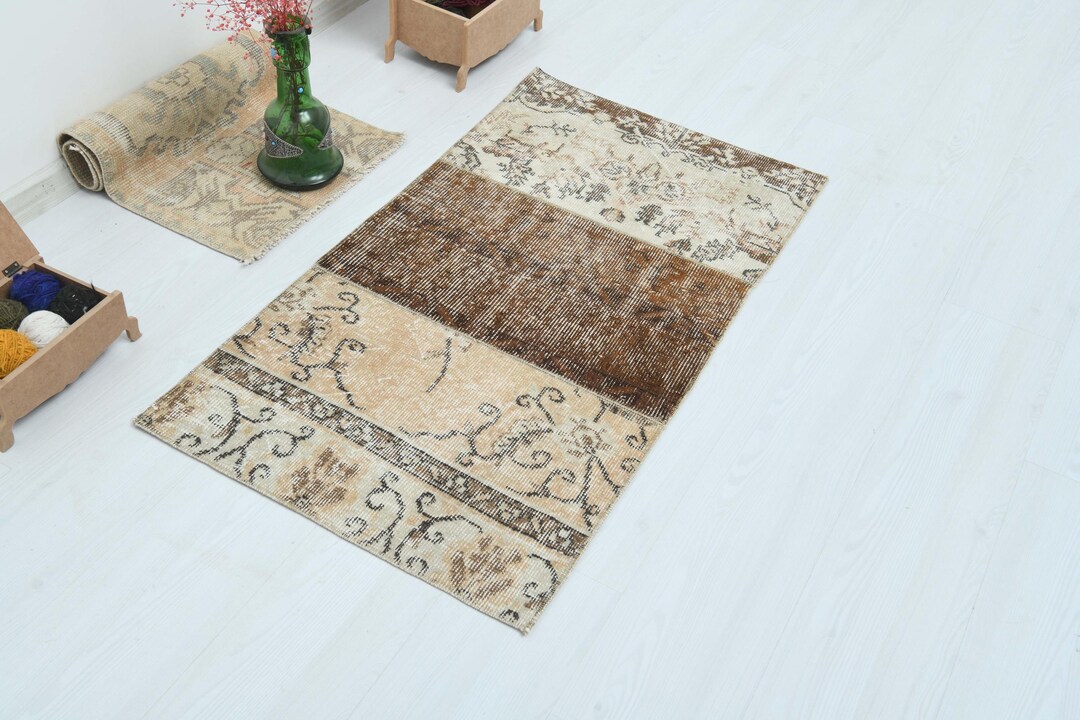 2x4 Handmade Rug,2x4 Small Rug,patchwork Rug,2x4 Turkish Rug,handmade ...