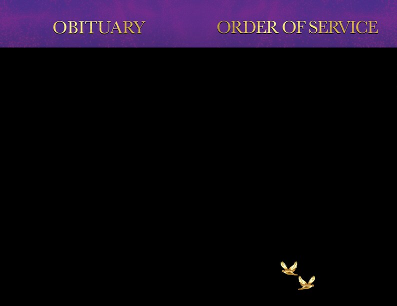 Purple and Gold Obituary Background - Etsy