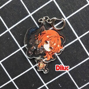 Genshin Impact Keychain Charm, Genshin Impact Glitter Acryllic Charm ...