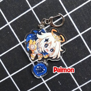 Genshin Impact Keychain Charm, Genshin Impact Glitter Acryllic Charm ...