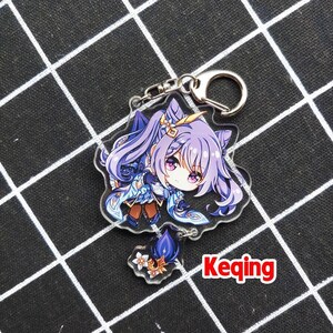 Genshin Impact Keychain Charm, Genshin Impact Glitter Acryllic Charm ...