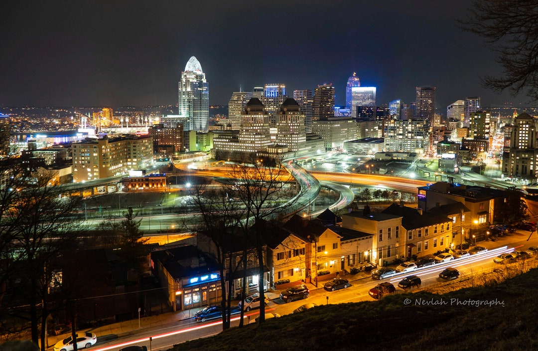 Cincinnati Skyline at Night, Metal Fine Art Photography, Wall Art - Etsy