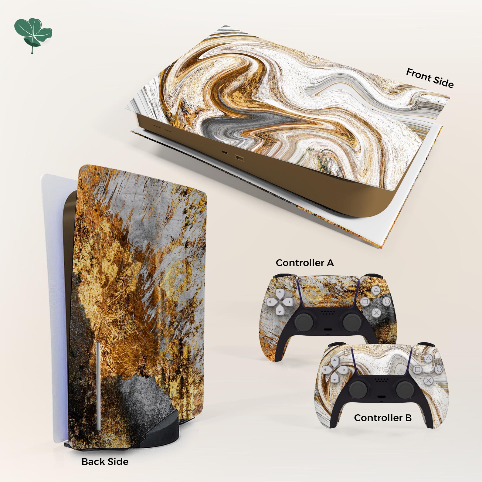 Golden Marble Texture PS5 Playstation PS5 Console Controller - Etsy