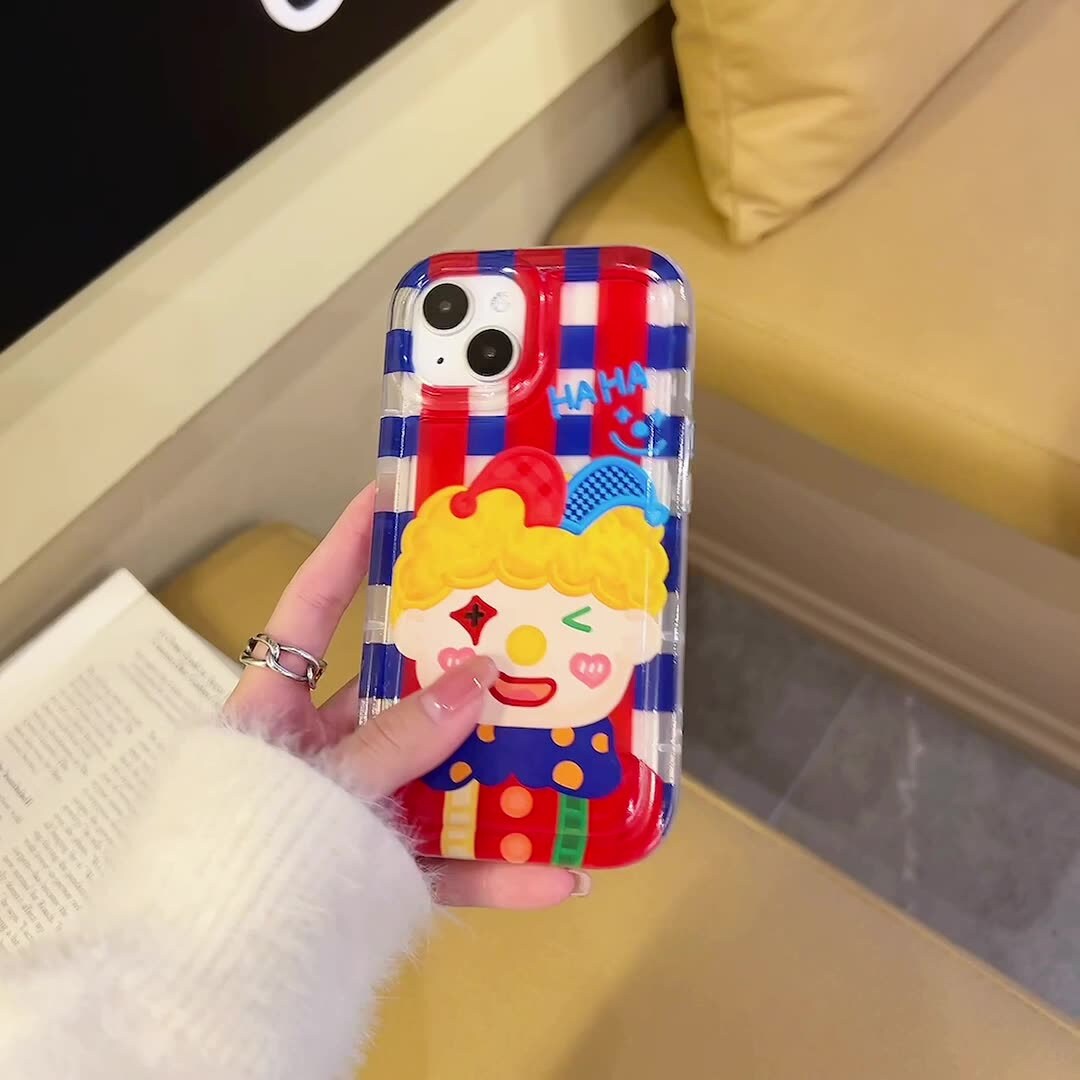 Cute Funny Clown Plaid Soft Full Protection Phone Caseiphone - Etsy