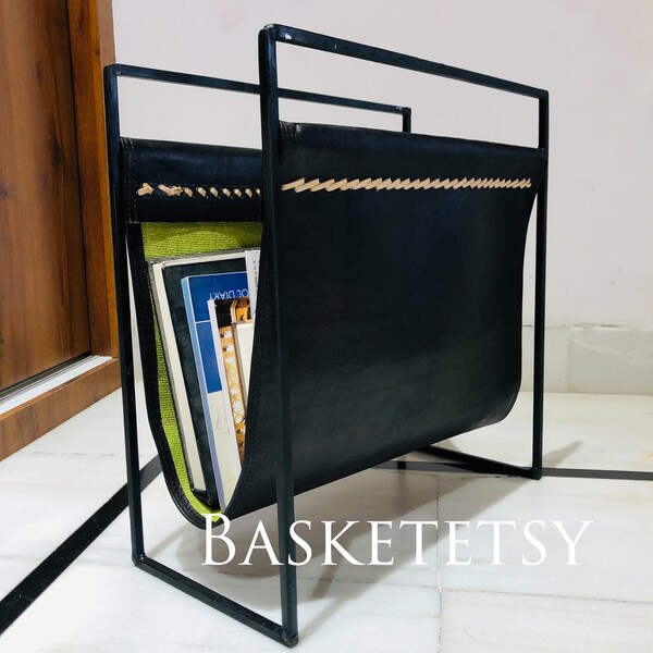 Leather Magazine Rack - Etsy
