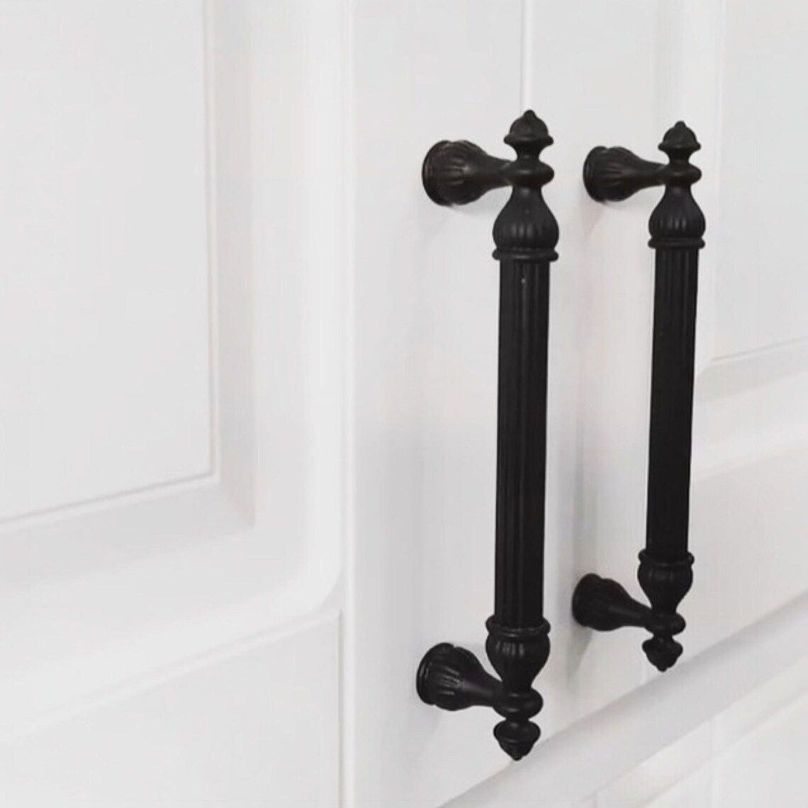 Matte Black Rustic Bar Handle for Cabinet, Classical Knobs for ...