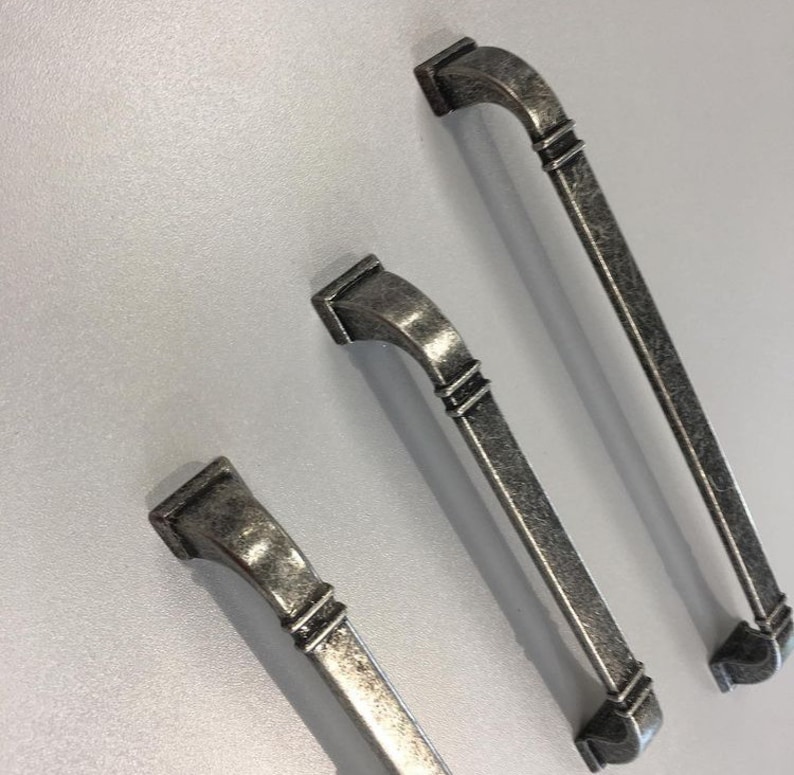 Brushed Vintage Silver Solid Bar Handle for Cabinet in Zinc - Etsy