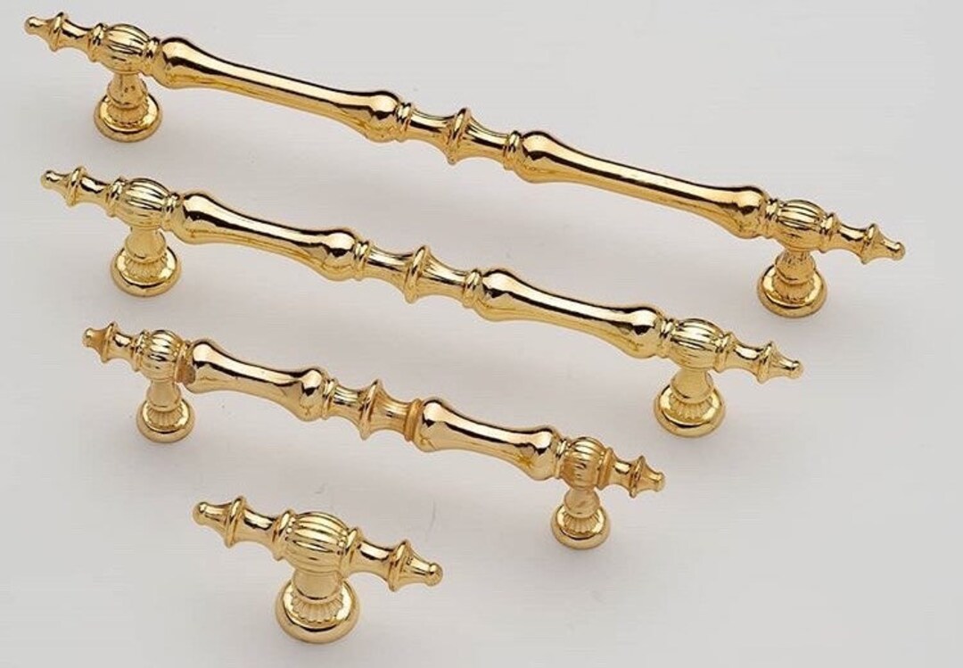 Luxury Polished Gold Solid Bar Handle in Zinc Alloys for Cabinets ...