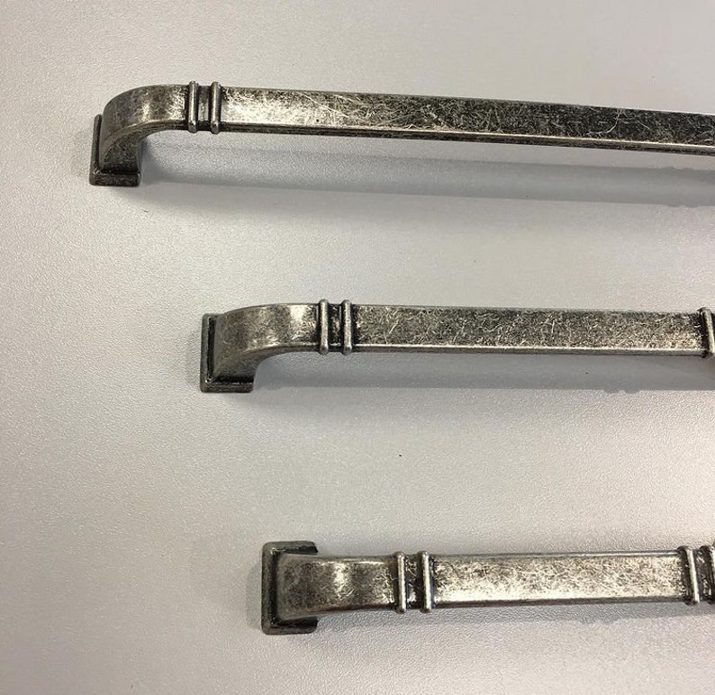 Brushed Vintage Silver Solid Bar Handle for Cabinet in Zinc - Etsy