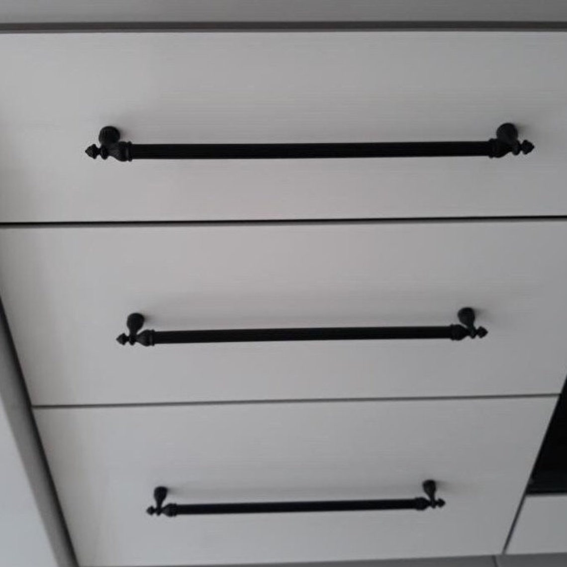 Matte Black Rustic Bar Handle for Cabinet, Classical Knobs for ...