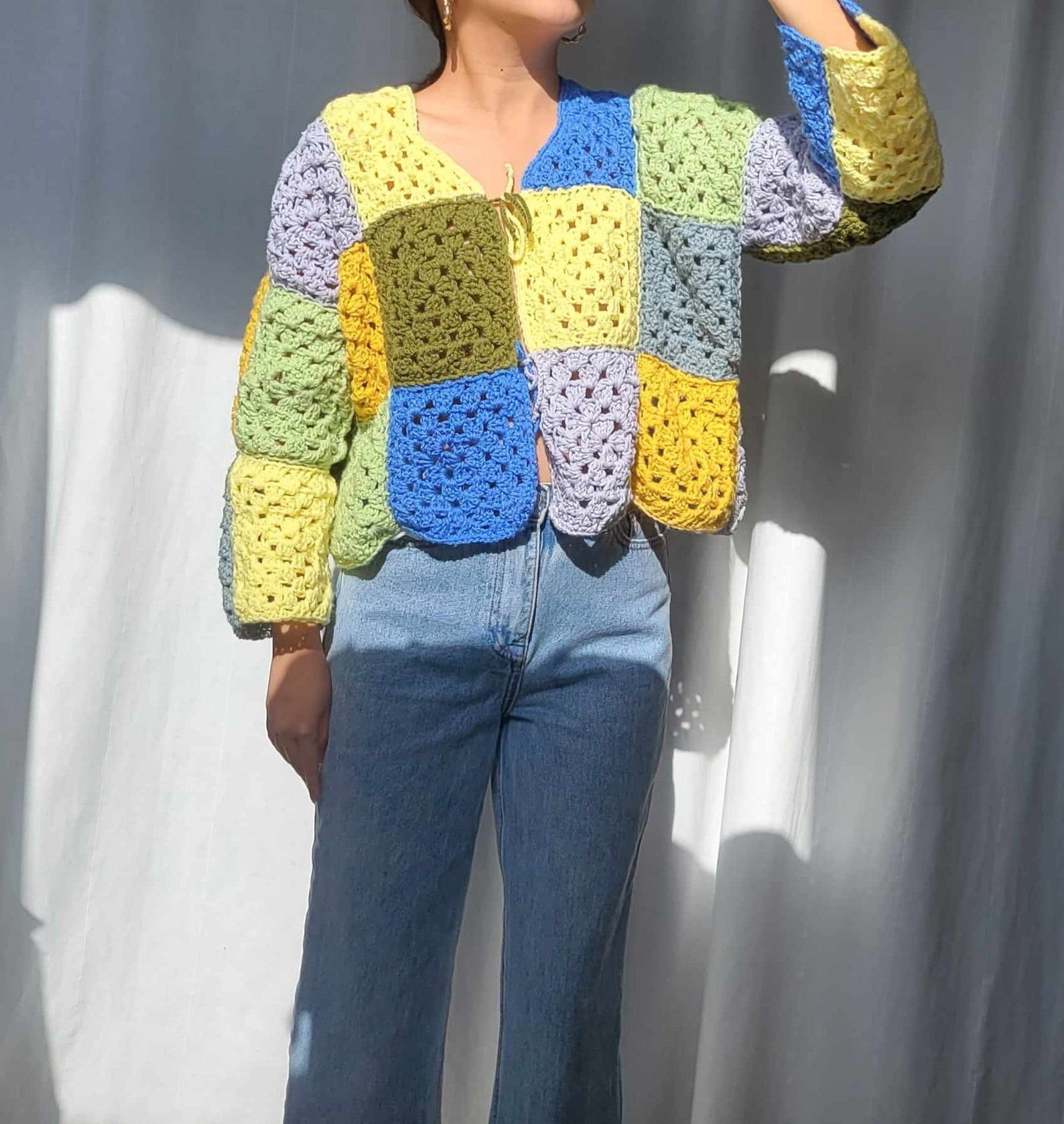 Colorblock Patchwork Crochet Vest - Etsy