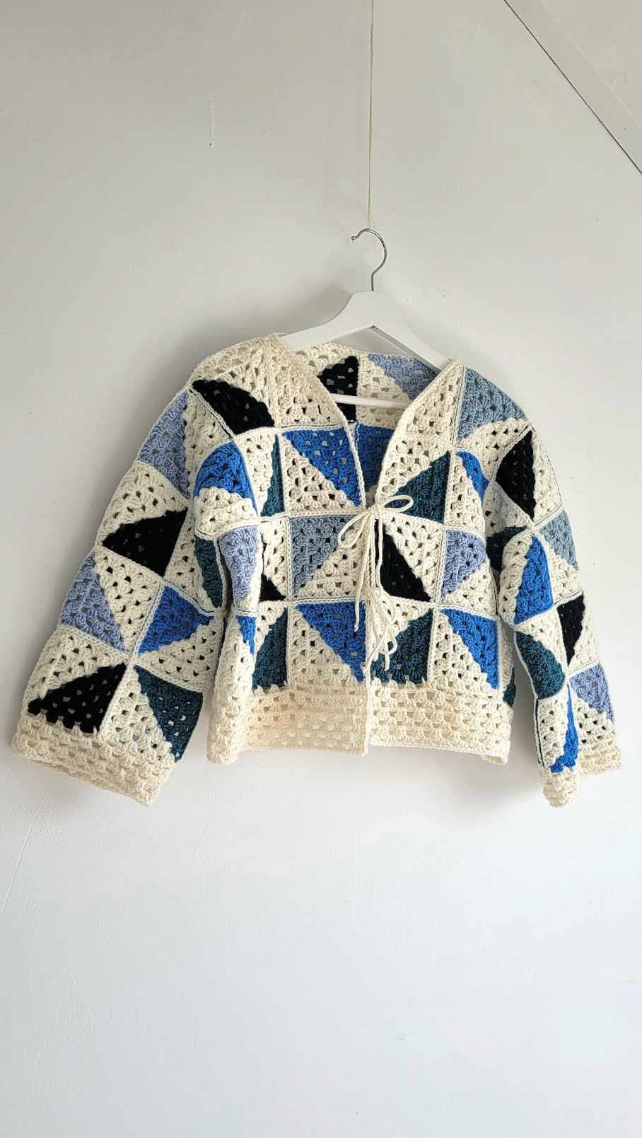 Shape of Blue Quilted Pattern Crochet Vest Top - Etsy