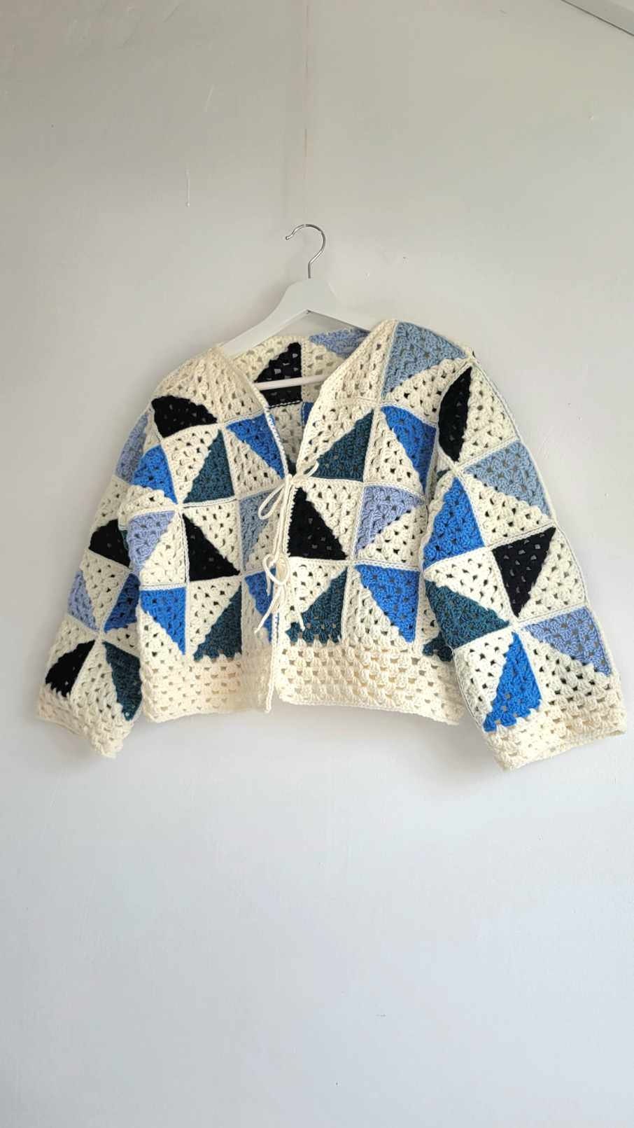 Shape of Blue Quilted Pattern Crochet Vest Top - Etsy