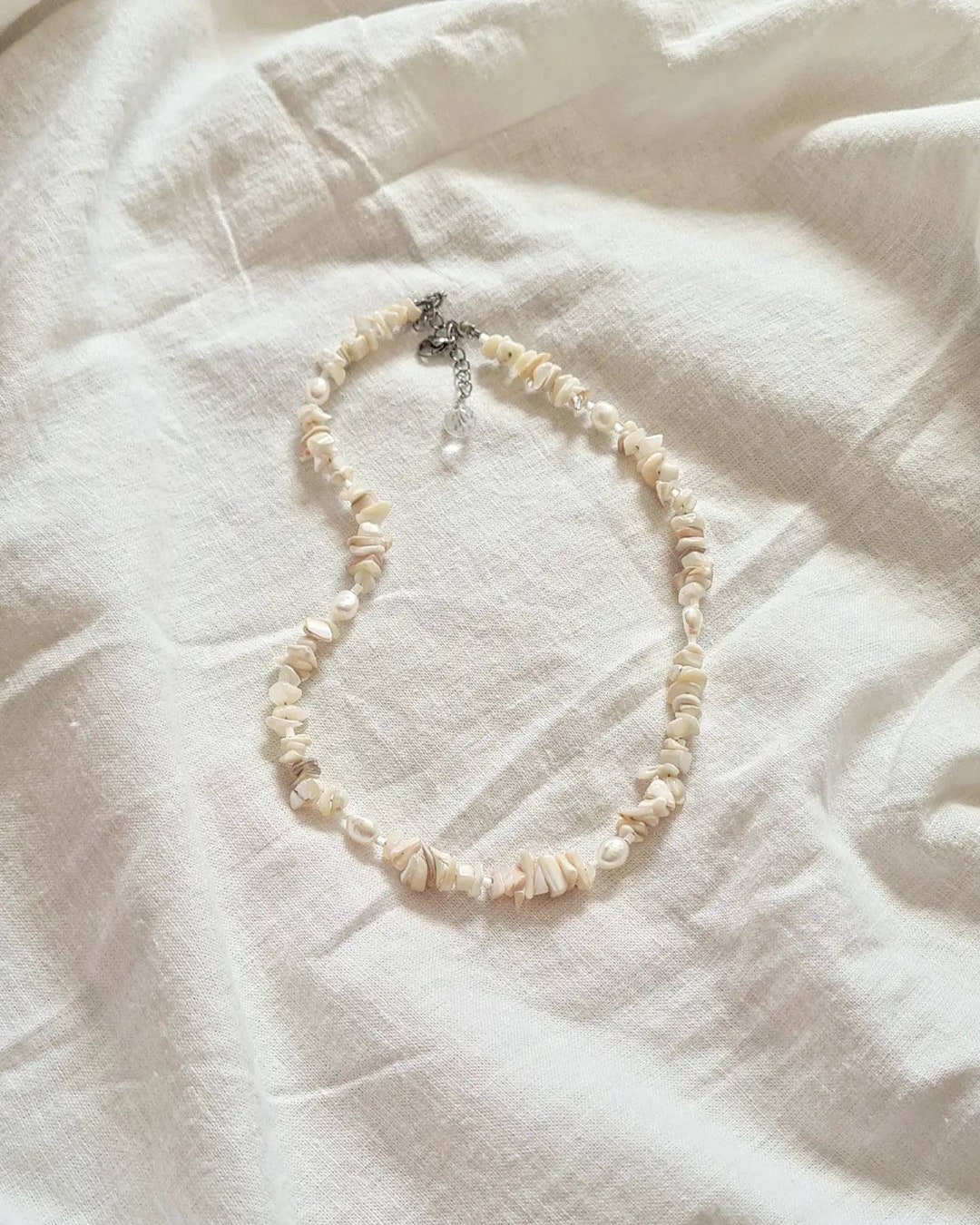 Freshwater Pearl & Mother-of-pearl Necklace | Beach Jewellery - Etsy