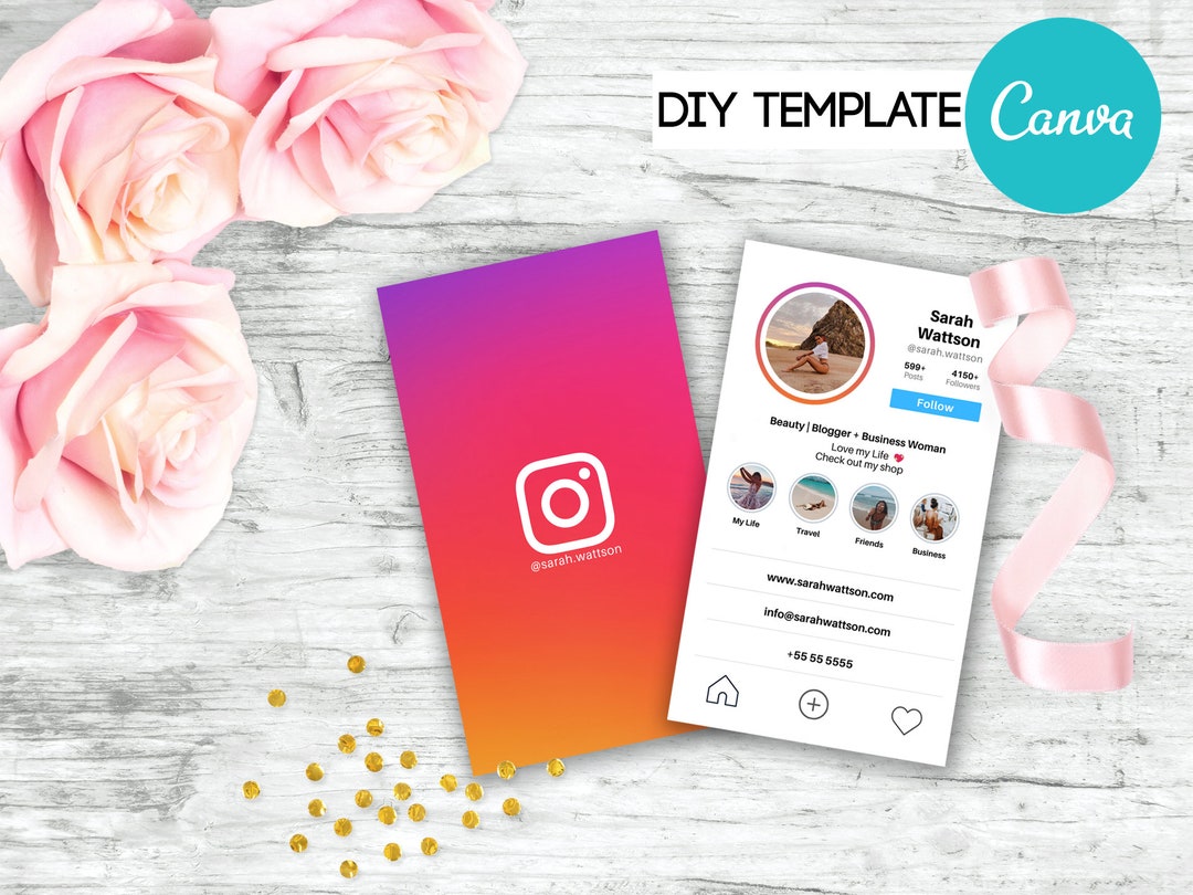 Instagram Business Card Business Card Canva Template DIY - Etsy