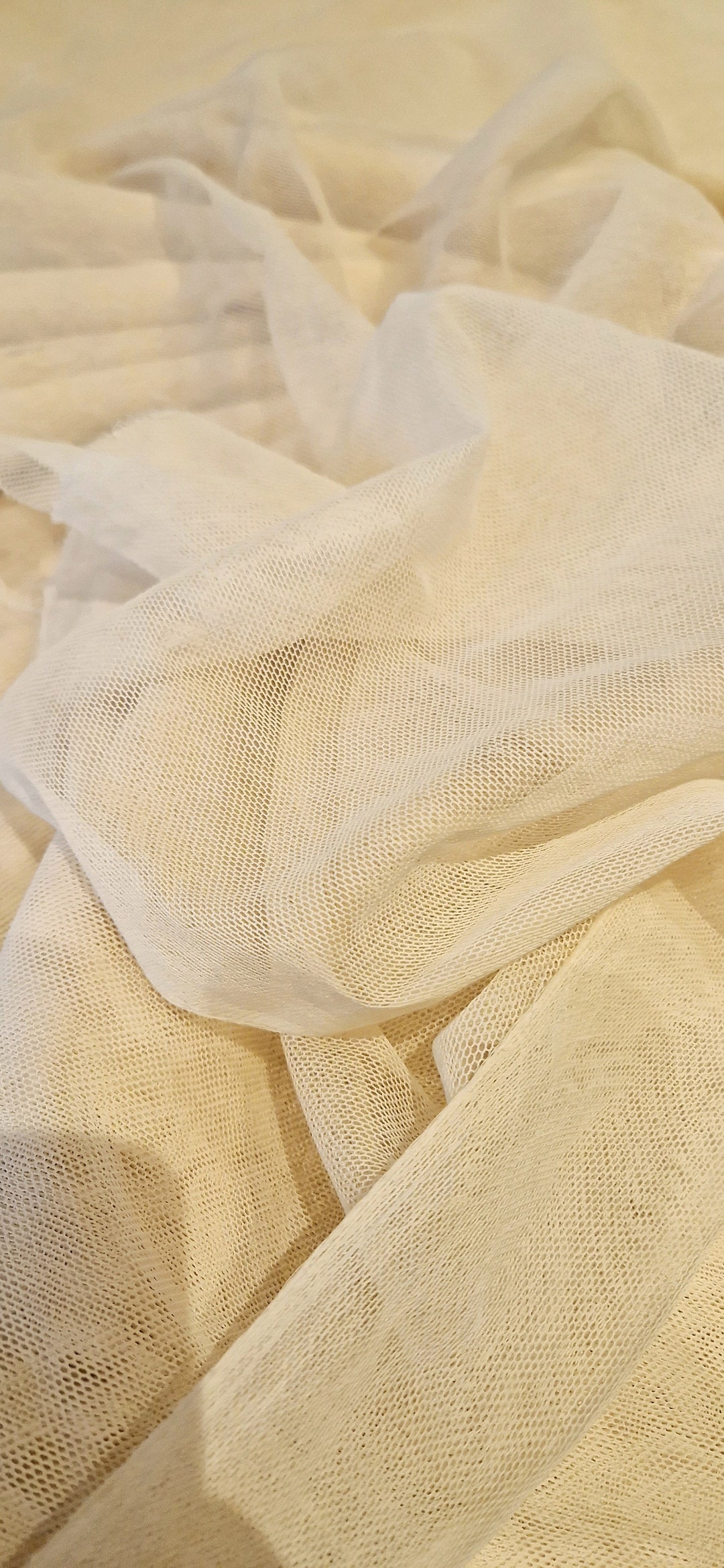 Premium Ivory Cotton Bobbinet Tulle, Made in Switzerland, Swiss Tulle ...