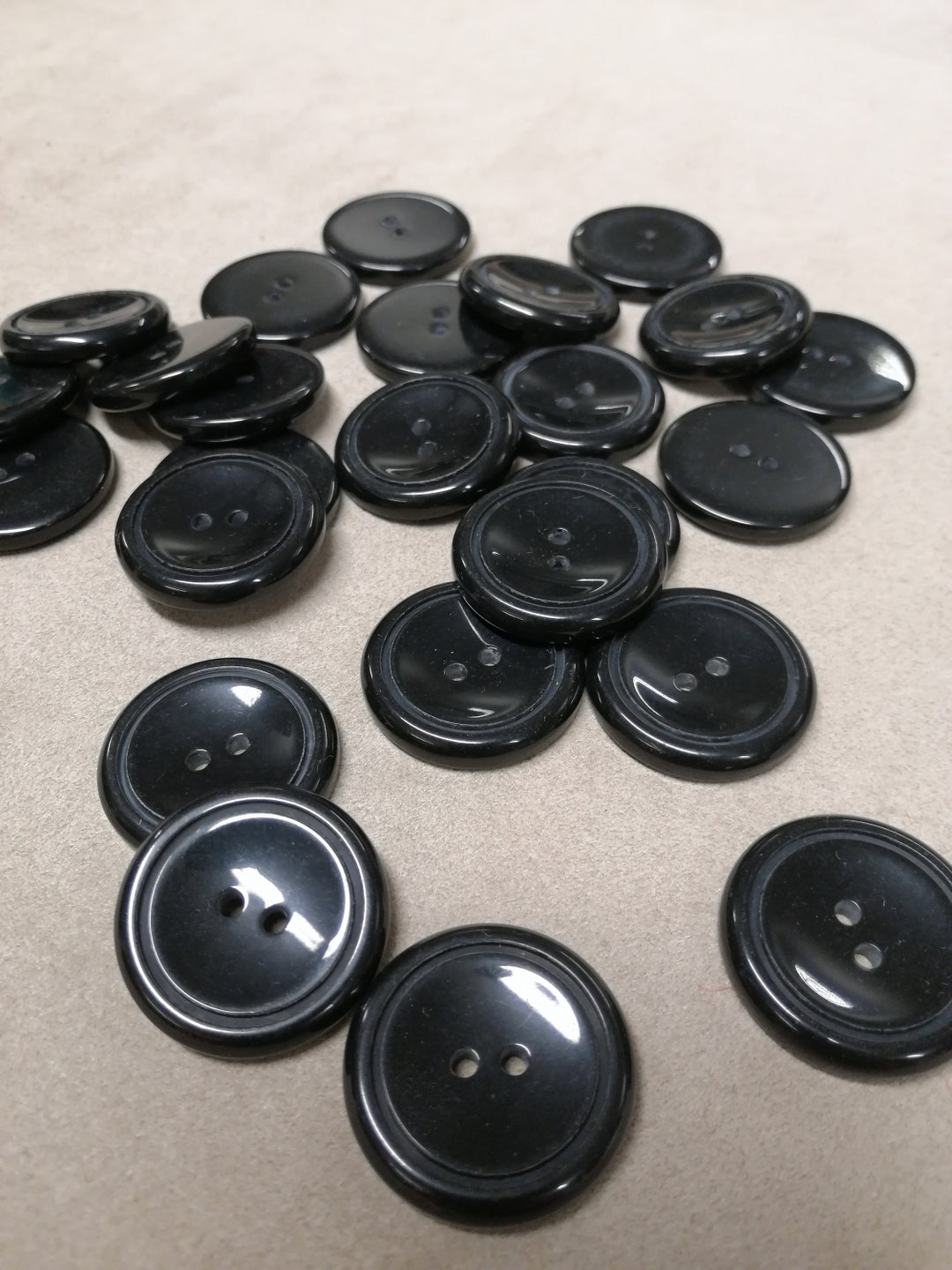 Large Black Vintage Button for Coats or Jackets, 1 1/4" (32mm) Diameter ...