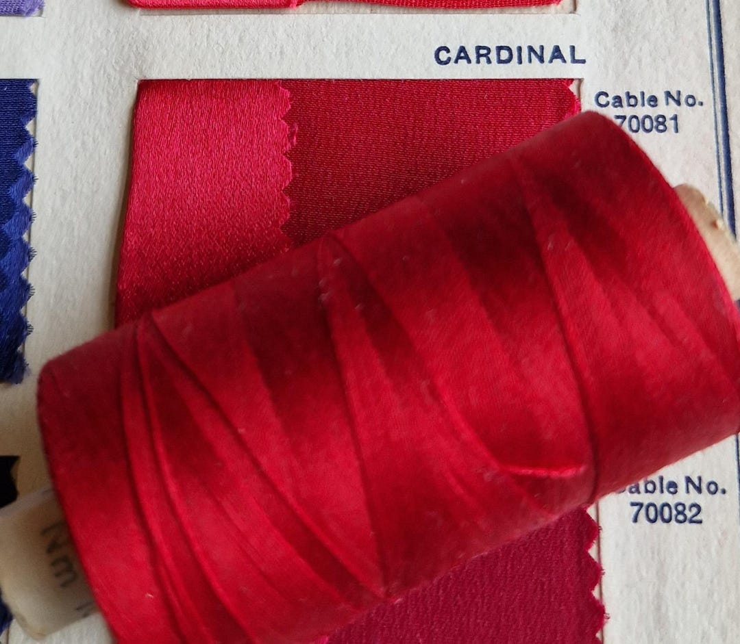 1000 Meter Reel Pure Silk Thread, "cardinal", Vintage Stock - Etsy